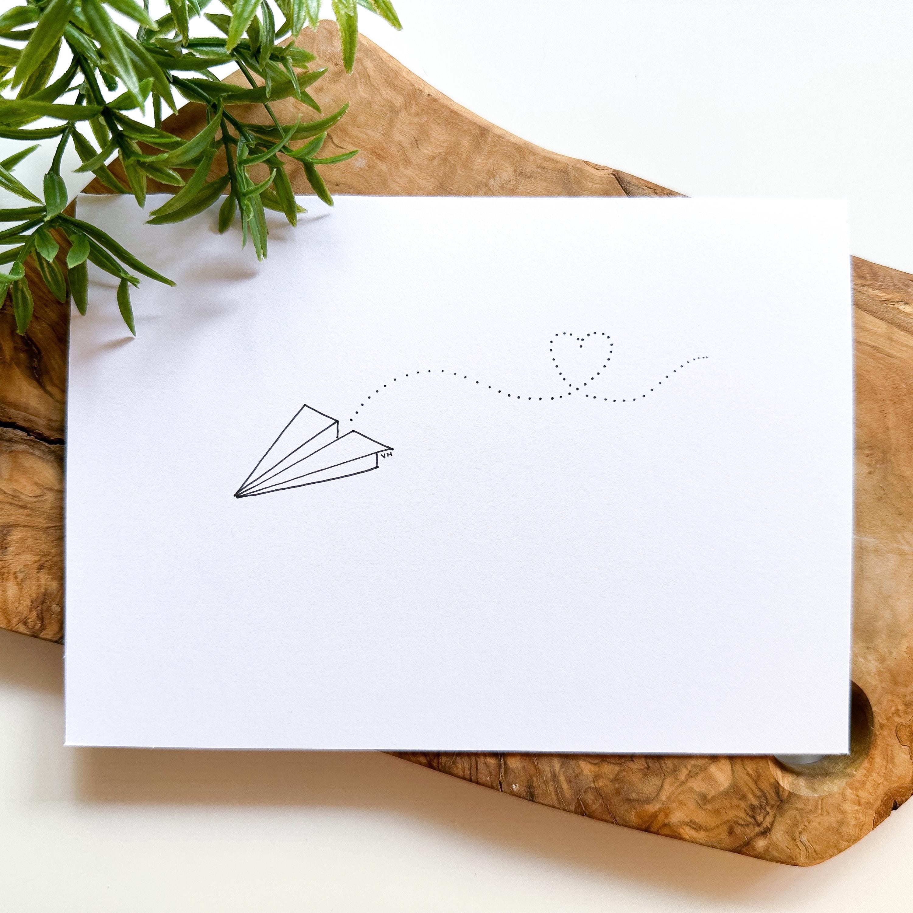 Paper Airplane Greeting Card | Thinking of You | Sending Love ...