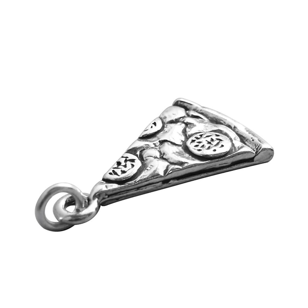 Sterling Silver Pizza Slice Charm, Italian Food Pendant - Etsy