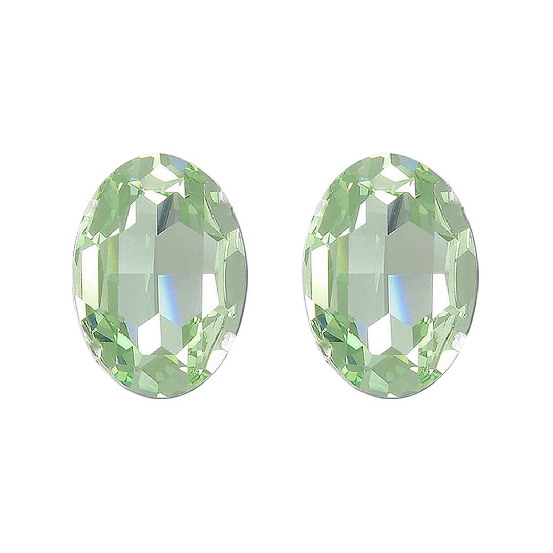 Swarovski© Crystal CHRYSOLITE X 2 Oval 4120 14 X 10mm Fancy Stone Loose ...