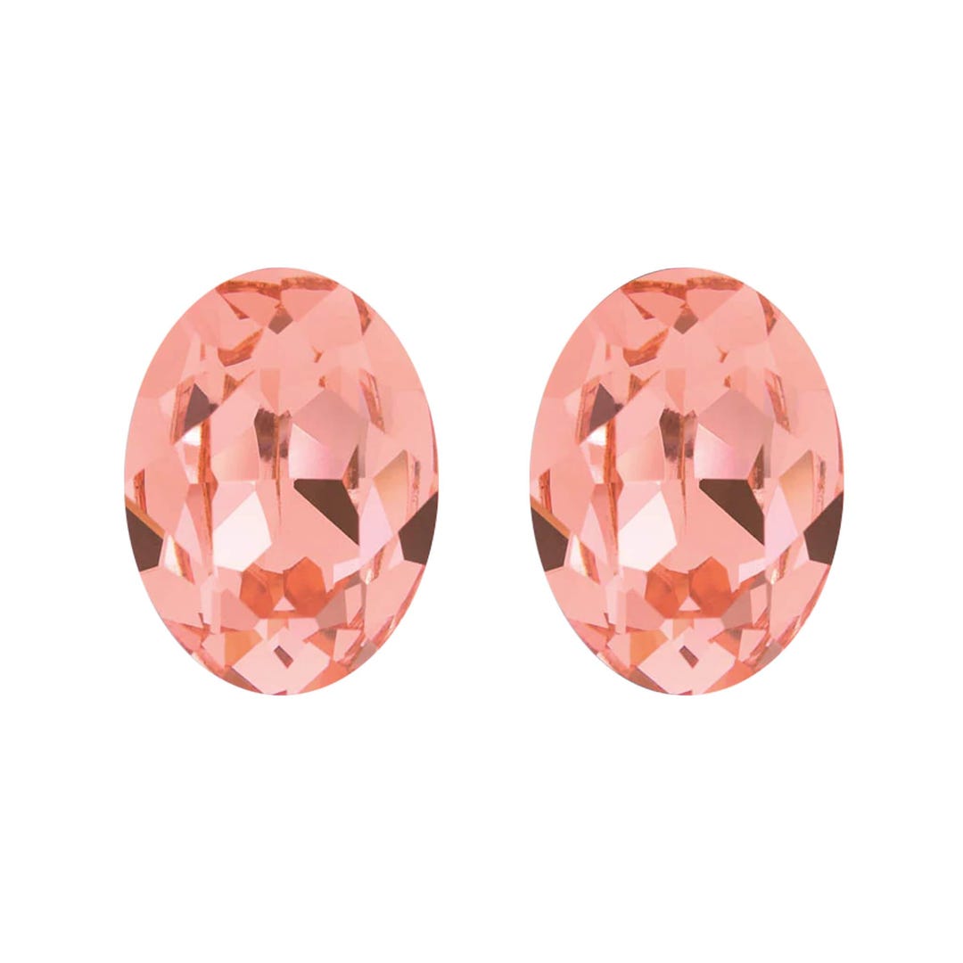 Swarovski Crystal Rose Peach Oval Stone: 14x10mm Foil Back (x2) - Etsy