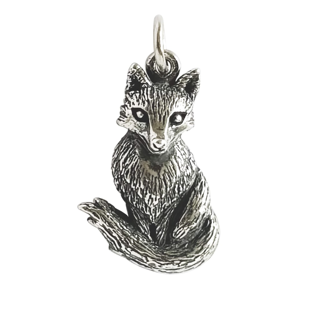 Sterling Silver Fox Charm .925 Animal Pendant Wildlife Gift Present for ...