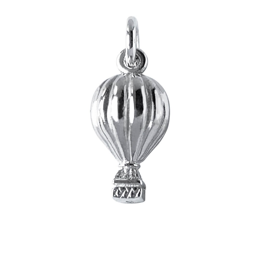 Sterling Silver Charm Hot Air Balloon .925 3D Pendant Ballooning Gift ...