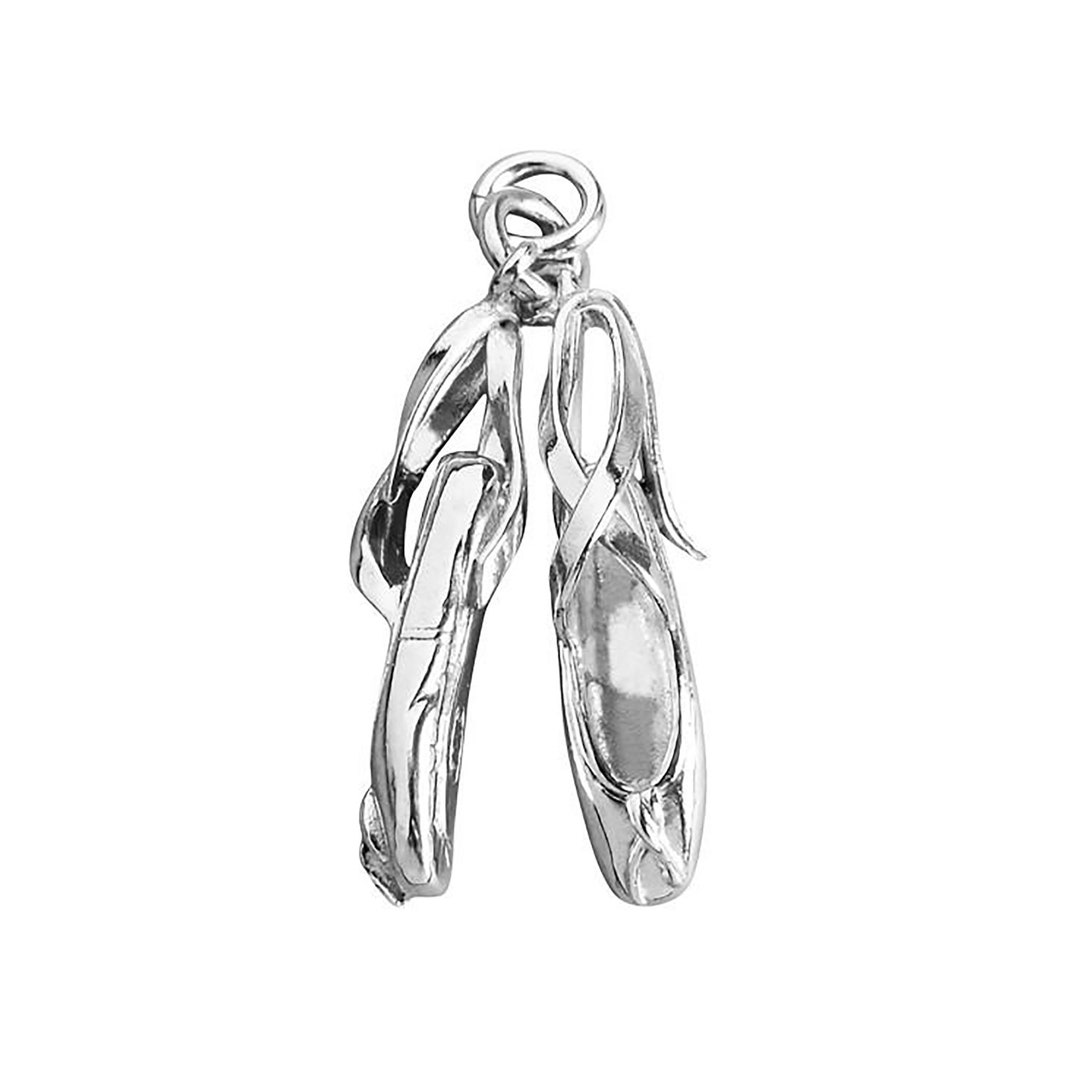Sterling Silver Ballet Shoes Charm: 3D Ballerina Slippers Pendant - Etsy