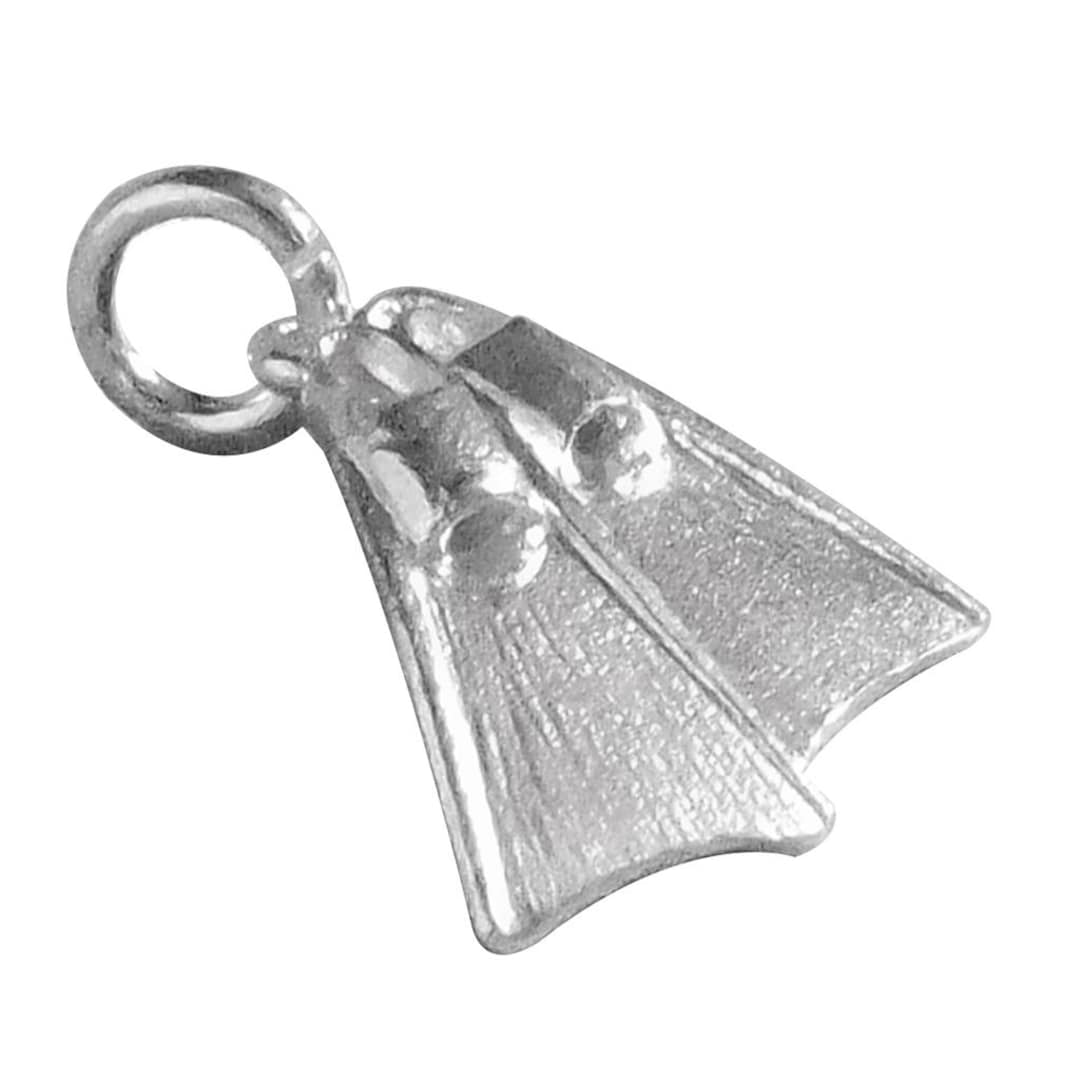 Sterling Silver Diving Fins Charm: 3D Scuba Flippers Pendant - Etsy