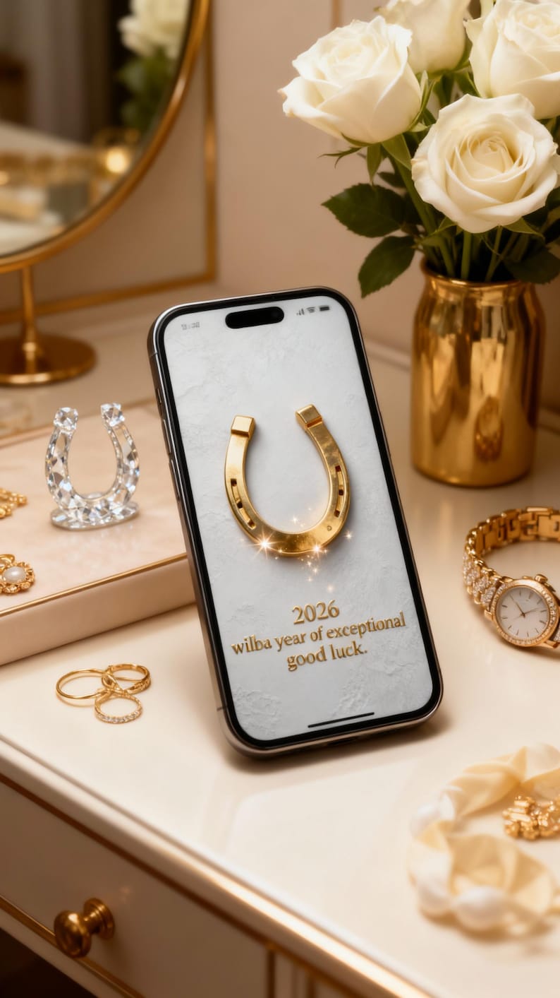 2026 Lucky Symbol Phone Wallpaper – Feminine AI Digital Backgrounds ...