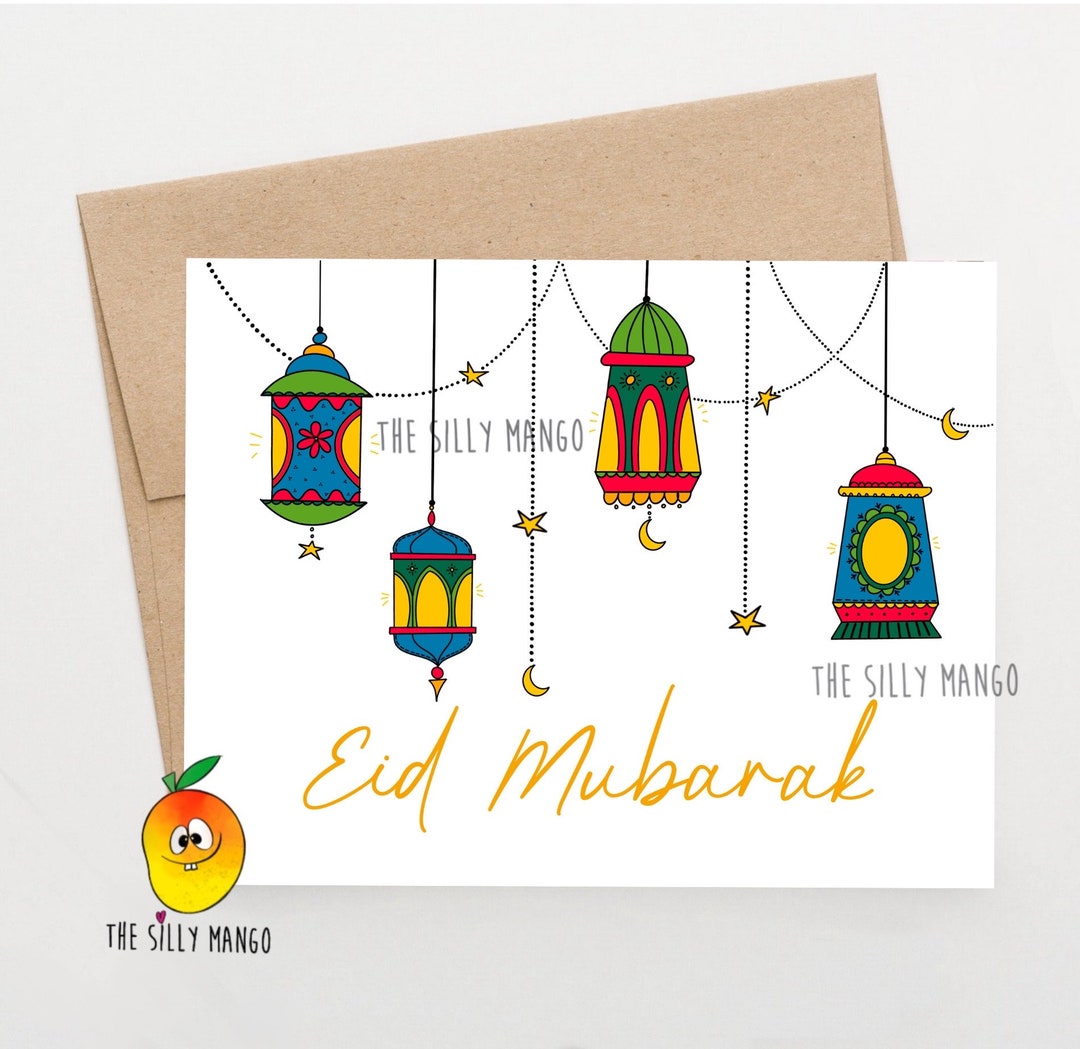 Eid Mubarak Lantern Customizable Notecards Set of Eidi Cards for ...