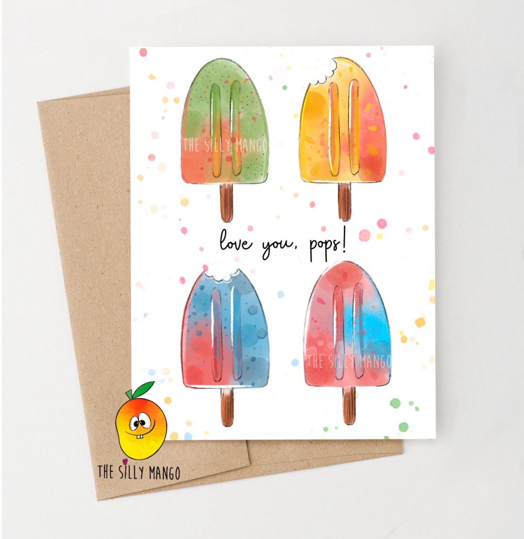 Adorable Love Pops Father's Day Card From Kids - Handmade Folded Card ...