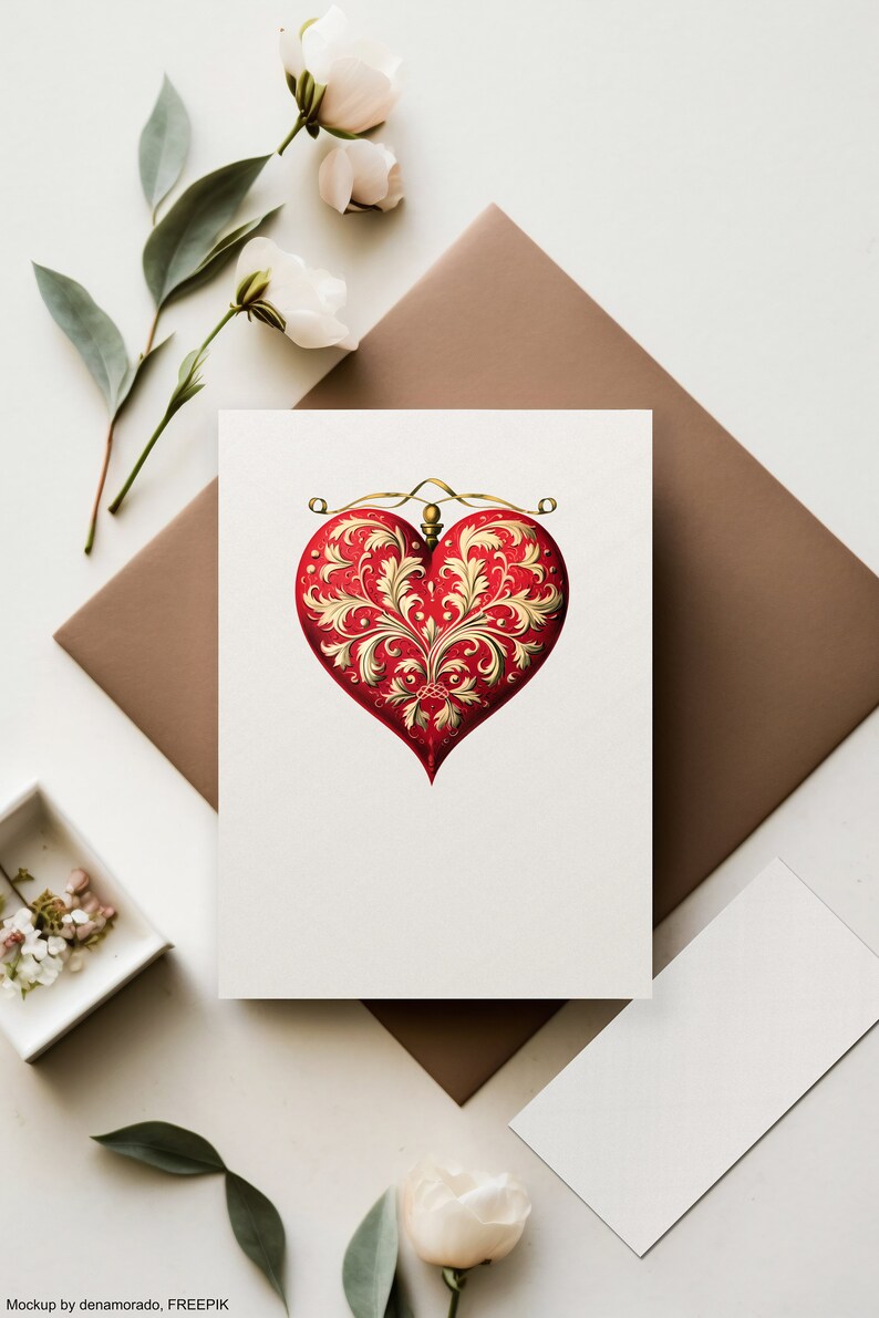 Vintage Heart Design #1, Digital Download, Wedding Design, Wedding Deco ...