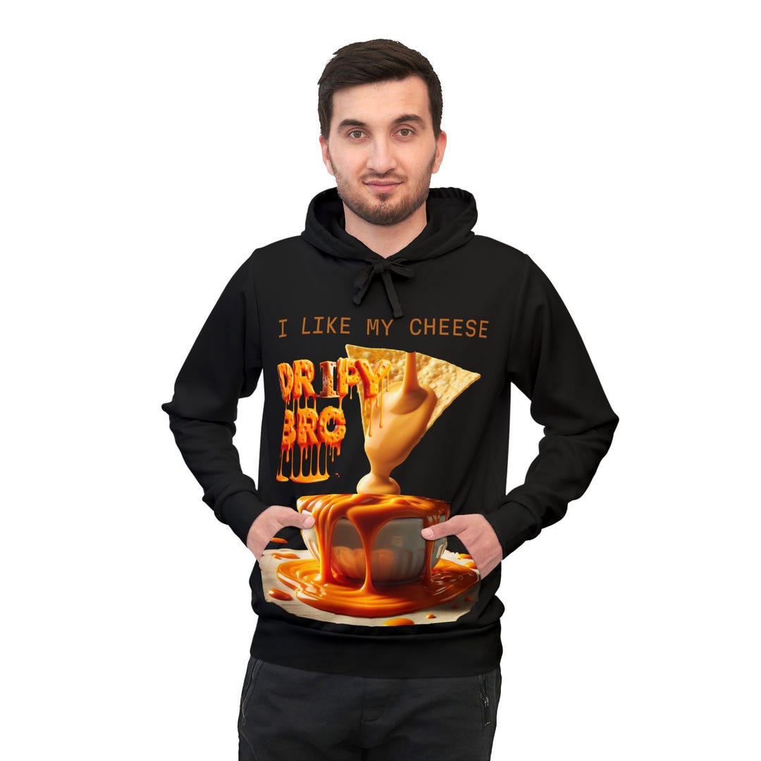 Funny Cheese Drippy Bro Athletic Hoodie, Cheese Lover Sweatshirt ...