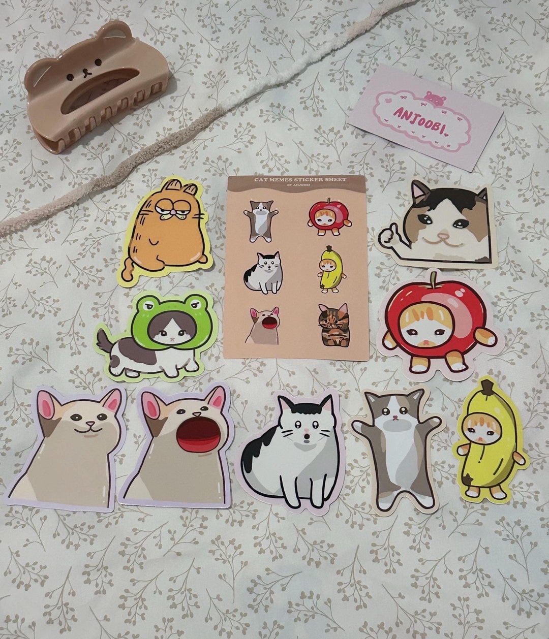 Cat Memes Stickers and Sticker Sheet - Huh Cat, Pop Cat, Happy Cat ...