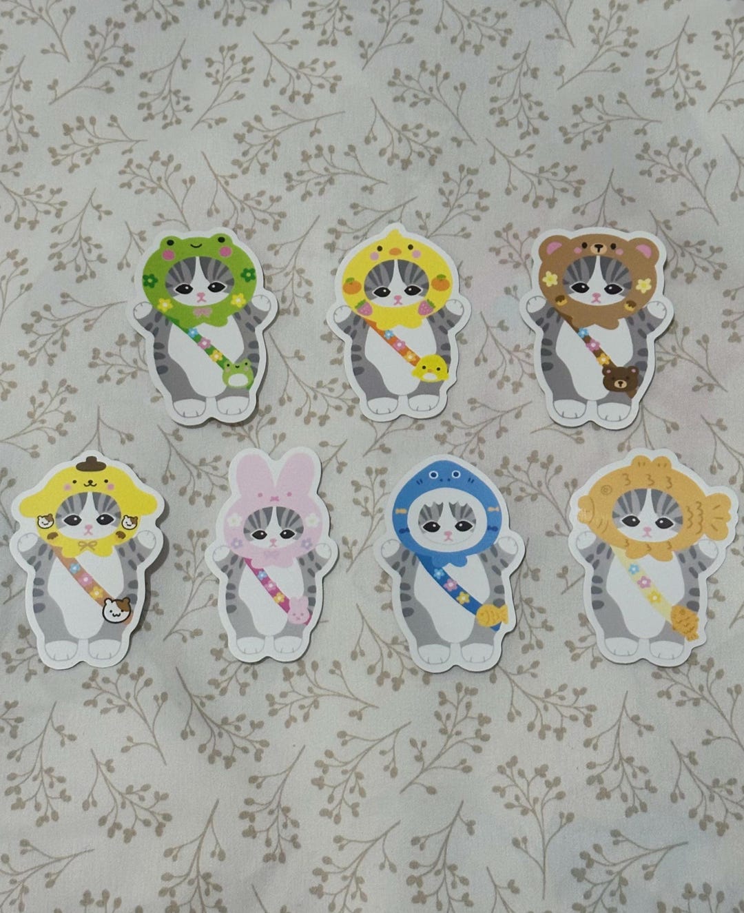Kawaii Chonky Cat Stickers - Chonky Cat, Kitty, Kawaii Cat, Frog Hat ...