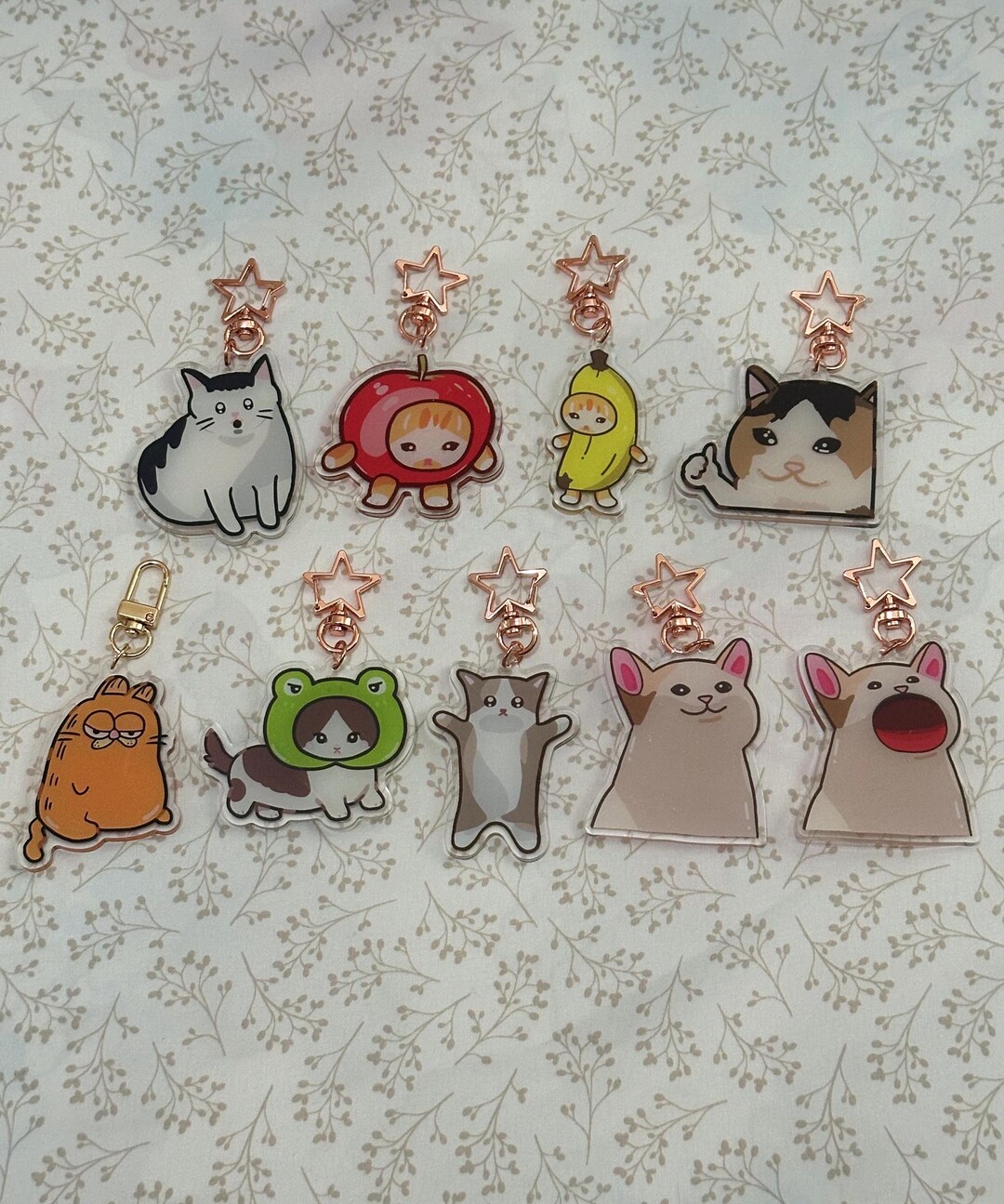 Cat Meme Keychain Charms - Cat Memes, Funny Cats, Cats, Huh Cat, Pop ...