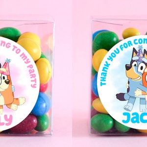 Personalized Bluey Theme Stickers With Name | 2" Diameter | Custom ...