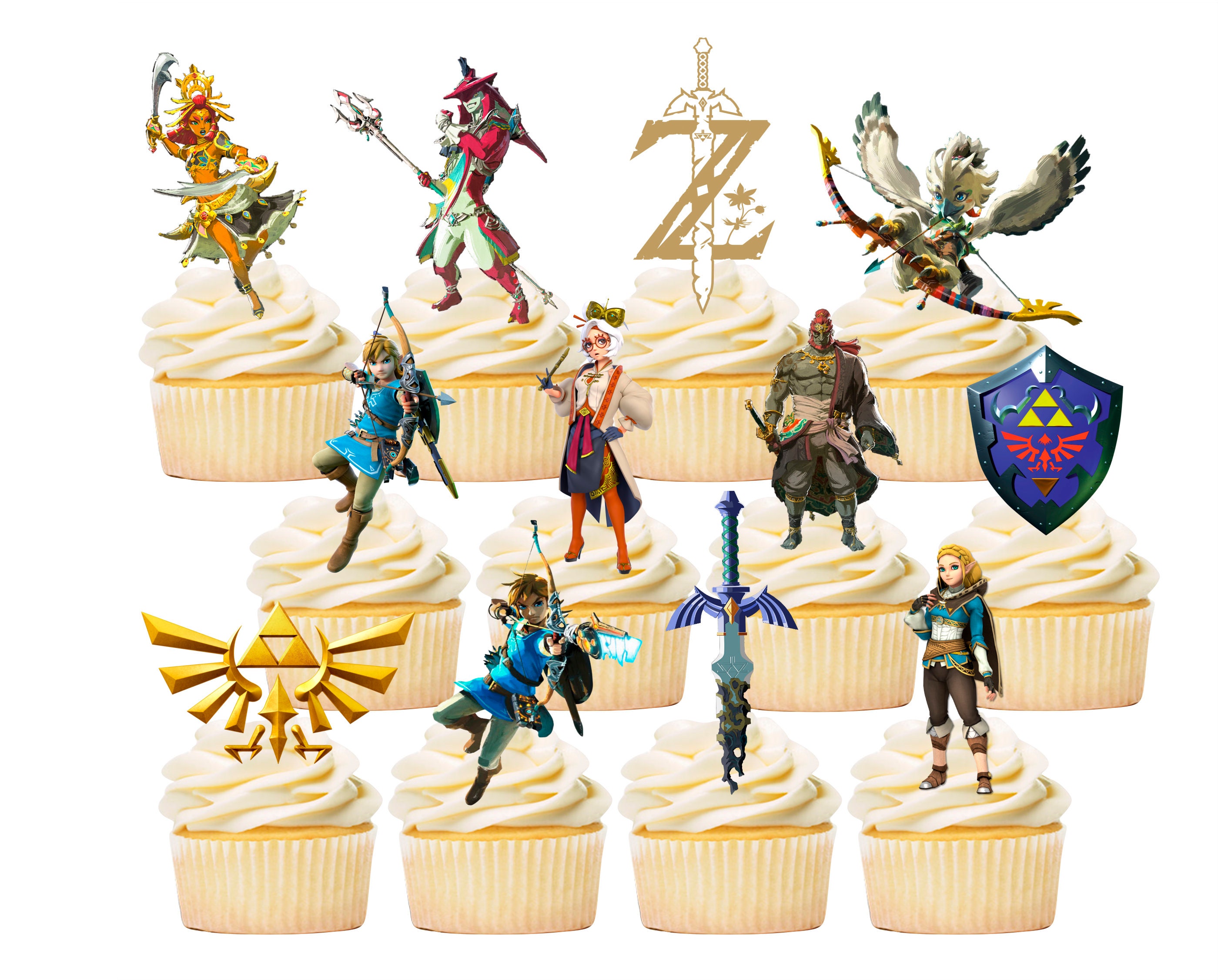 LEGEND OF ZELDA Cupcake Toppers set of 12 Measure Approximately 3 ...