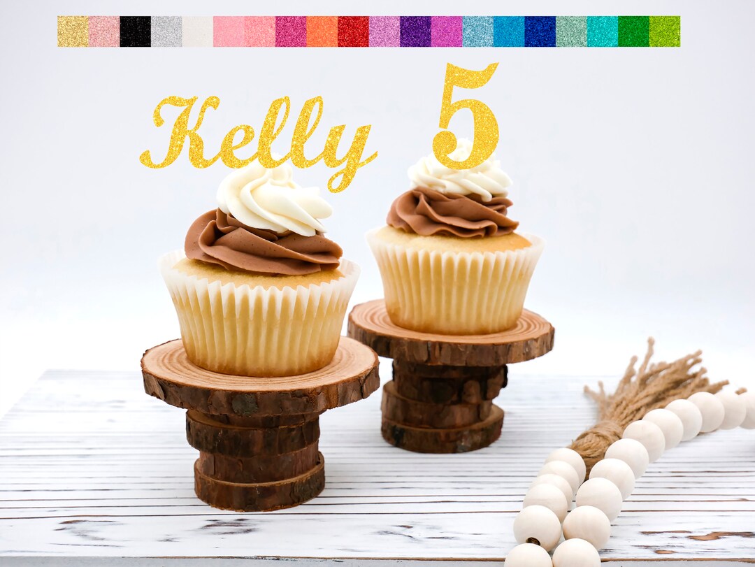 5th Birthday Cupcake Toppers (set of 12) 20 Colors Available Birthday ...