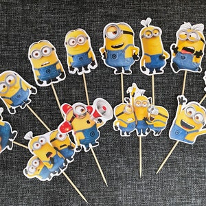 Minions Cupcake Toppers (SET of 12) Minions Theme Party Decorations - Etsy