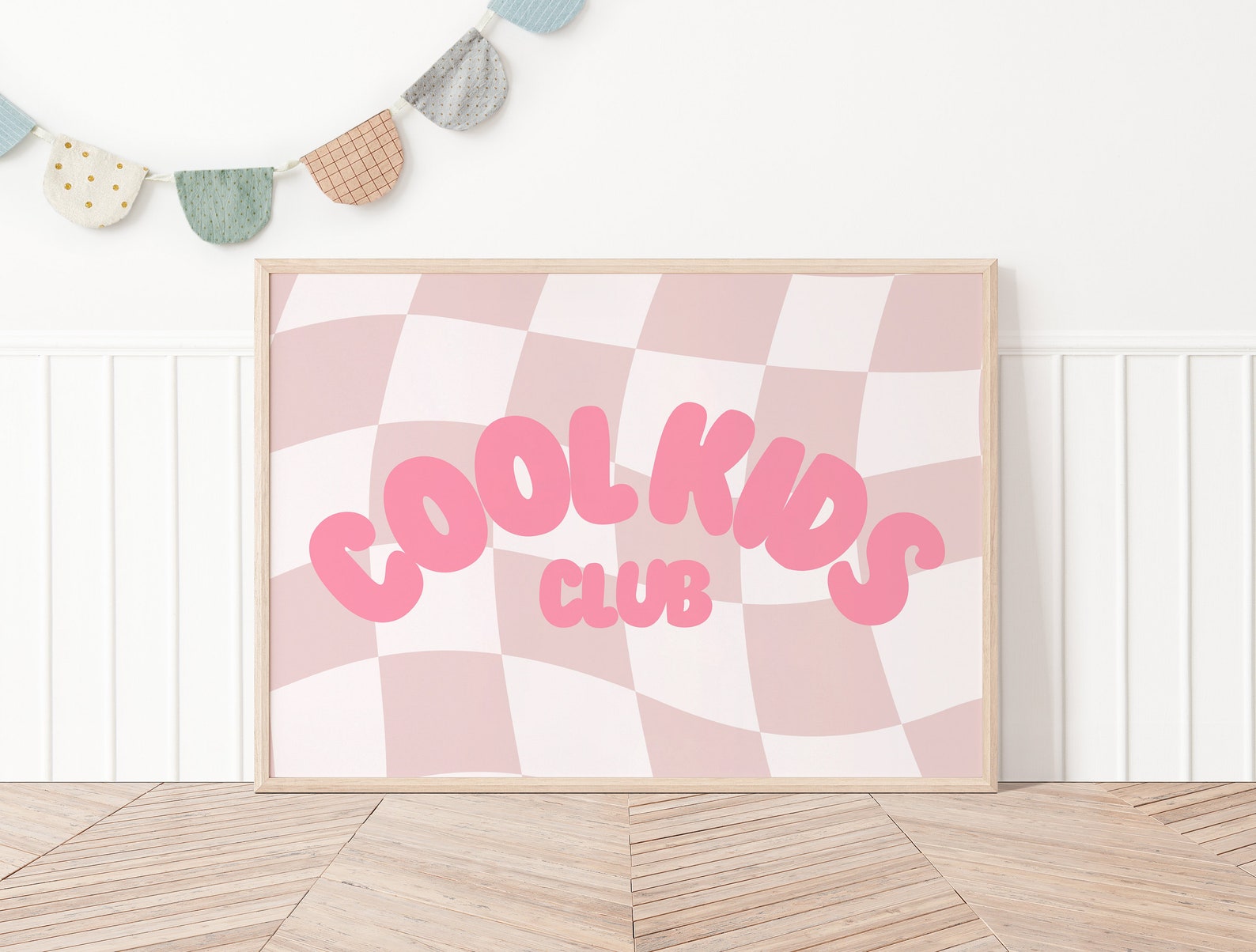 Coole Kinder Club trendige rosa Checker Kinderzimmer Druck Dekor ...