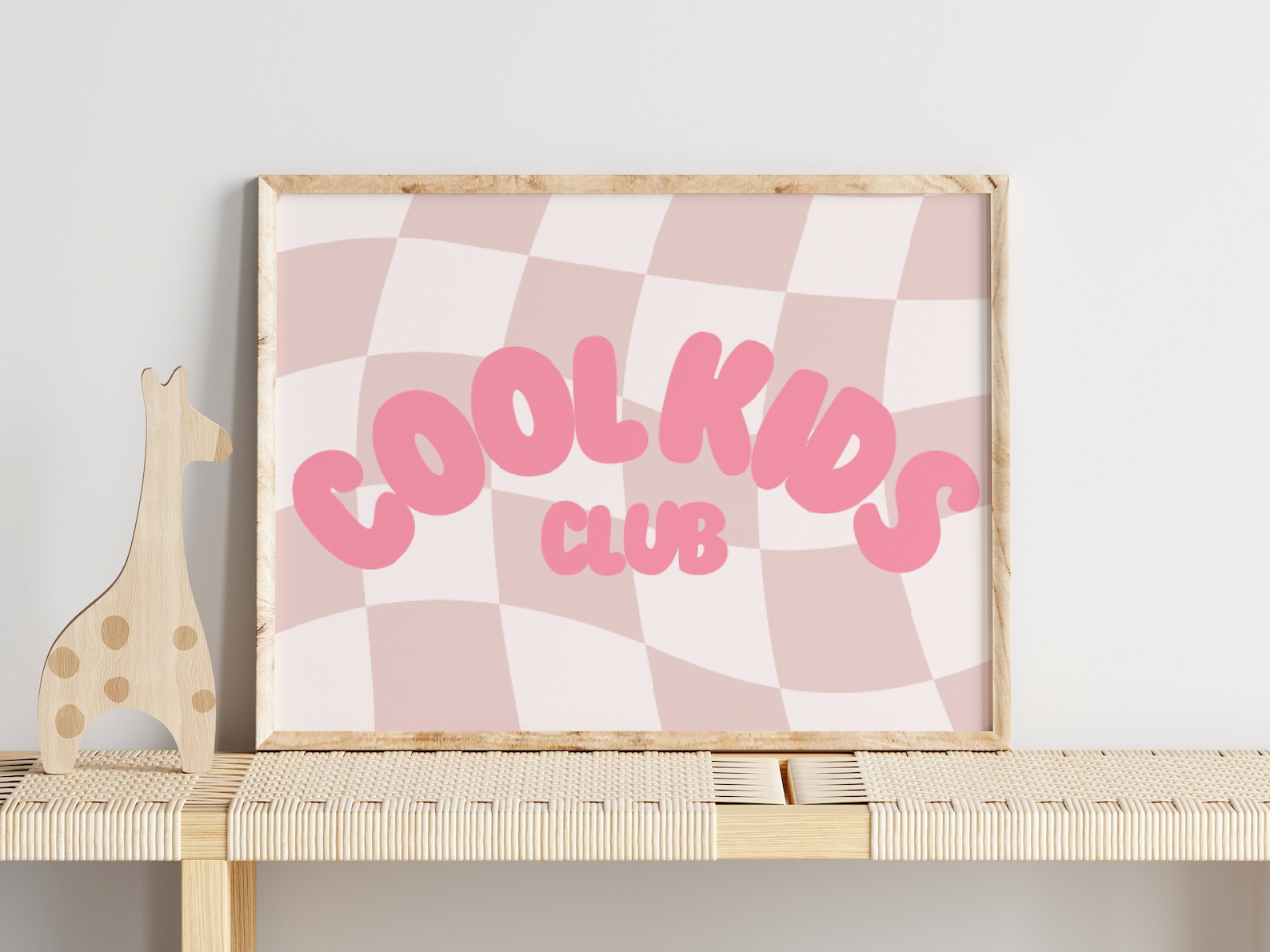 Coole Kinder Club trendige rosa Checker Kinderzimmer Druck Dekor ...