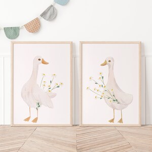 Goose Nursery Print Set of Two Printable Wall Art Nursery Print Boho ...