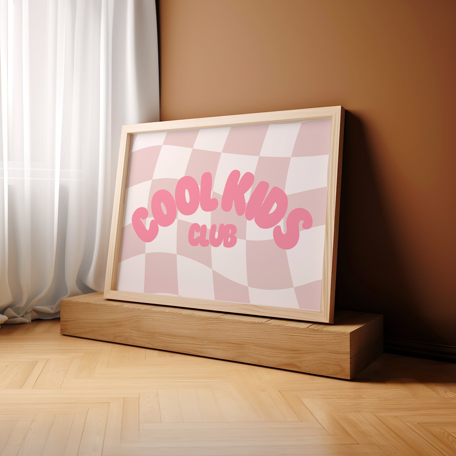 Coole Kinder Club trendige rosa Checker Kinderzimmer Druck Dekor ...