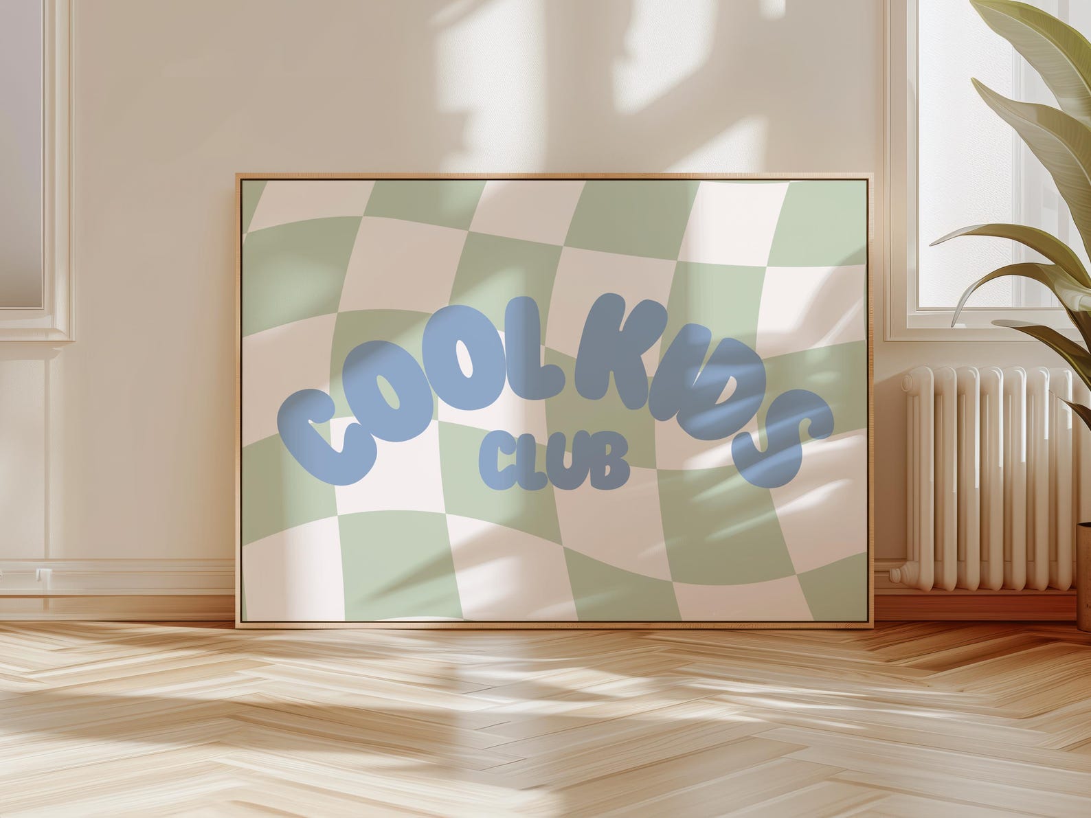 Cool Kids Club Trendy Blue Green Checker Nursery Print Decor Nursery ...