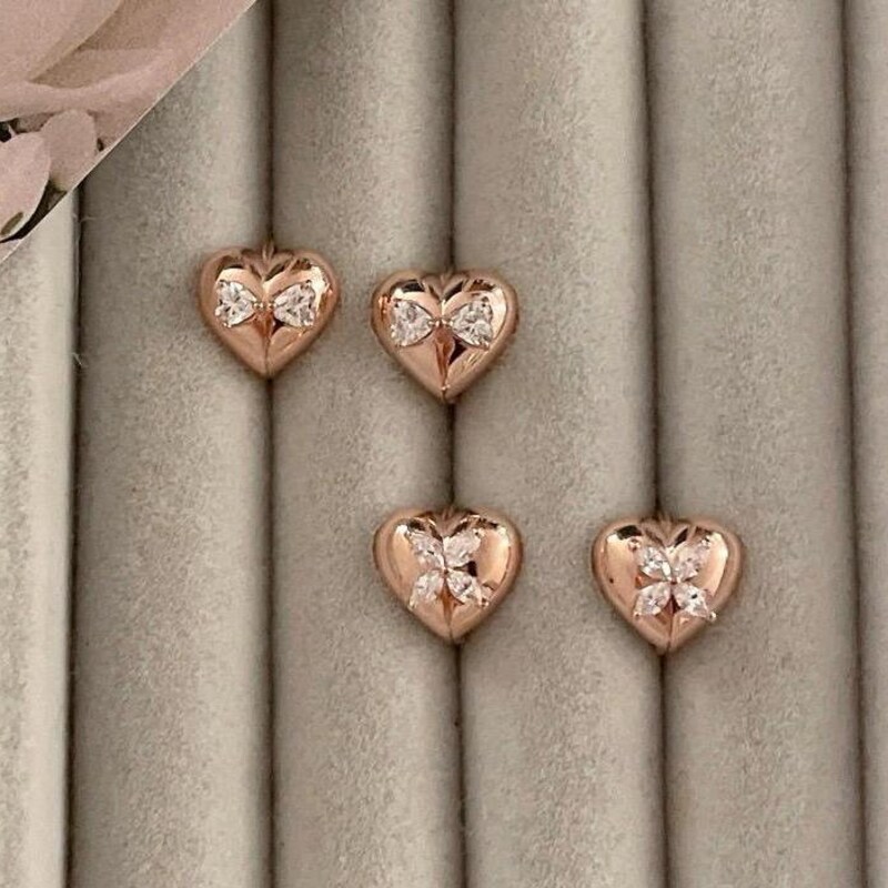 Heart Huggie Earrings - Etsy