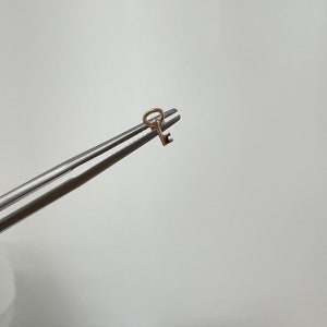 14k Solid Gold Minimalist Mini Key and Lock Piercings Screw Back Lock ...