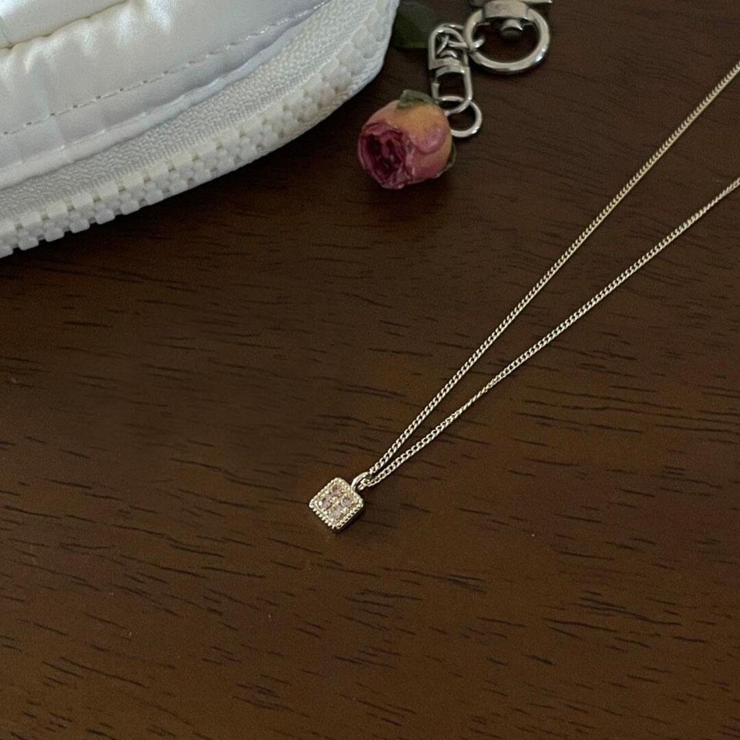 14K Solid Gold Square Pendant Necklace Minimalist Necklace Daily ...