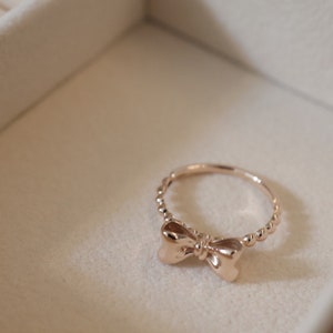 Gold Bow Ring 14K Solid Gold Minimalist Rings Delicate Ring Work Simple ...
