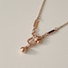 14K Solid Gold Shackle Chain Necklace Ball Dangle Charm Necklace Choker ...