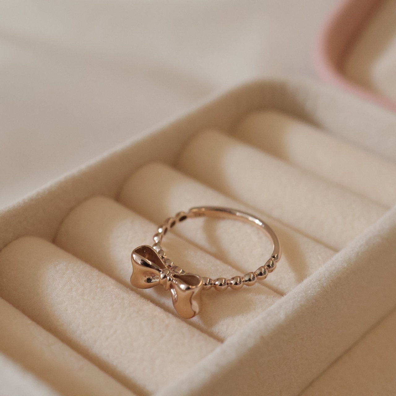 Gold Bow Ring 14K Solid Gold Minimalist Rings Delicate Ring Work Simple ...