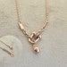 14K Solid Gold Shackle Chain Necklace Ball Dangle Charm Necklace Choker ...