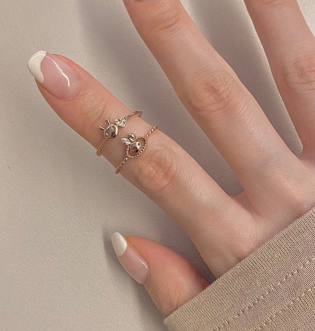 14K Solid Gold Bunny Ring Gold Rabbit Ring Animal Ring Bunny Pet Animal ...