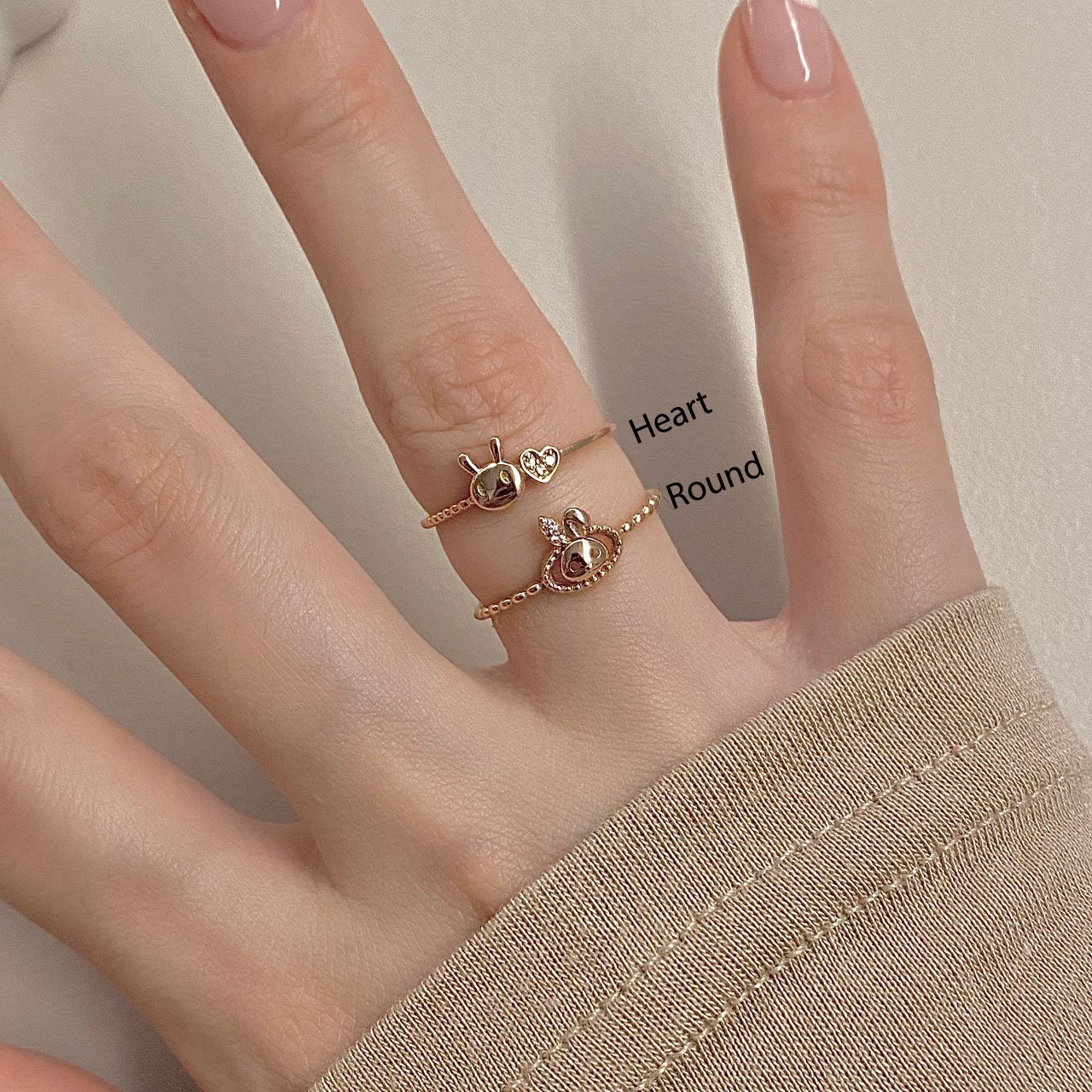 14K Solid Gold Bunny Ring Gold Rabbit Ring Animal Ring Bunny Pet Animal ...
