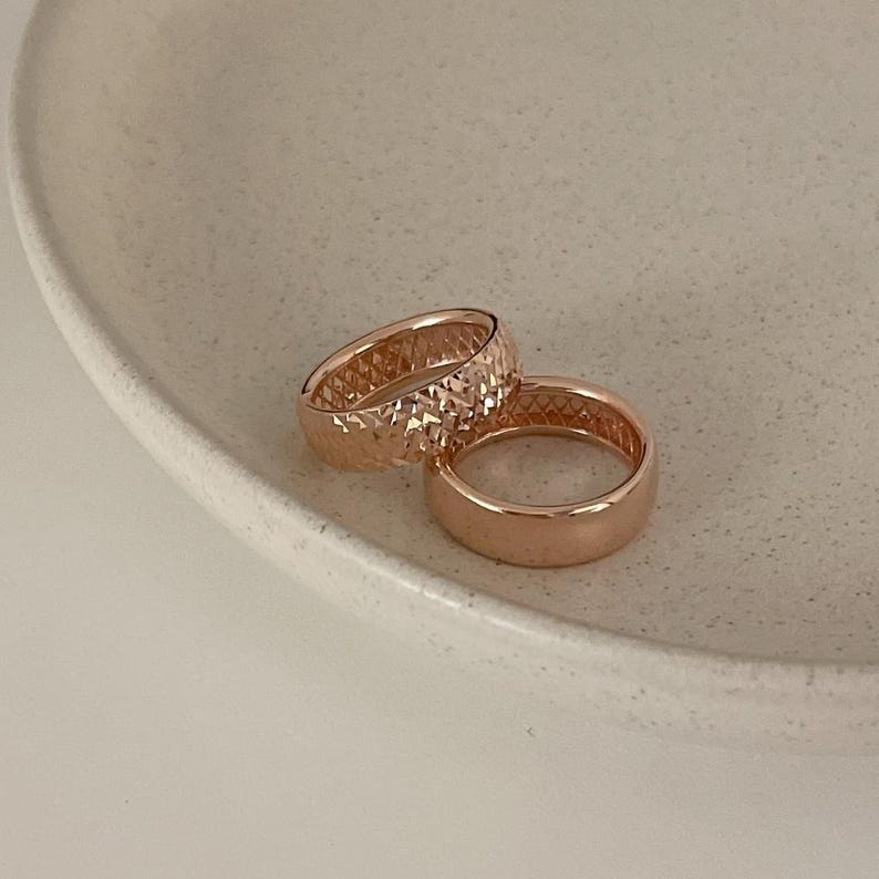 14K Solid Gold Chunky Bold Ring Dainty Thumb Ring Geometric Ring ...