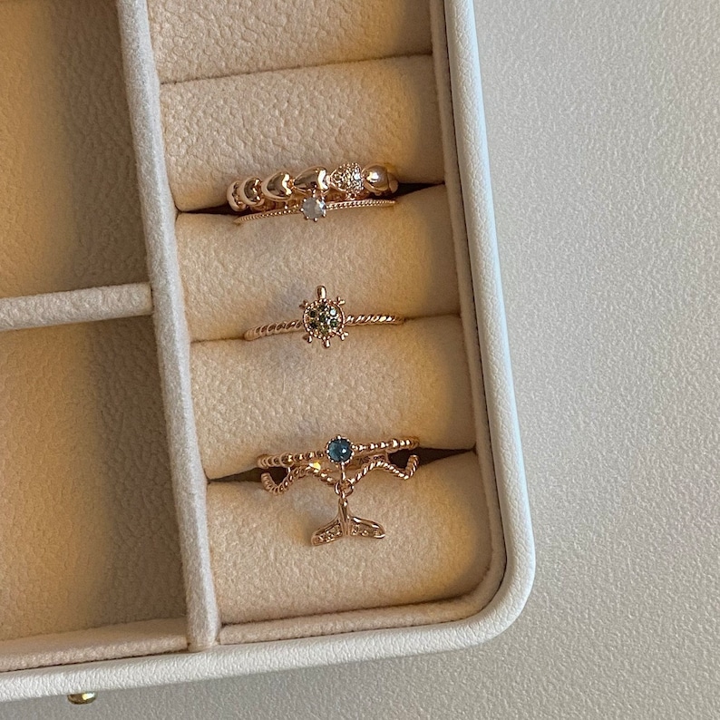 14K Solid Gold Whale Tail Ring Dolphin Tail Ring Marine Life Ring Lucky ...