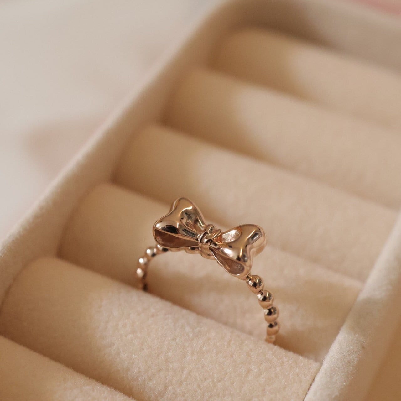 Gold Bow Ring 14K Solid Gold Minimalist Rings Delicate Ring Work Simple ...