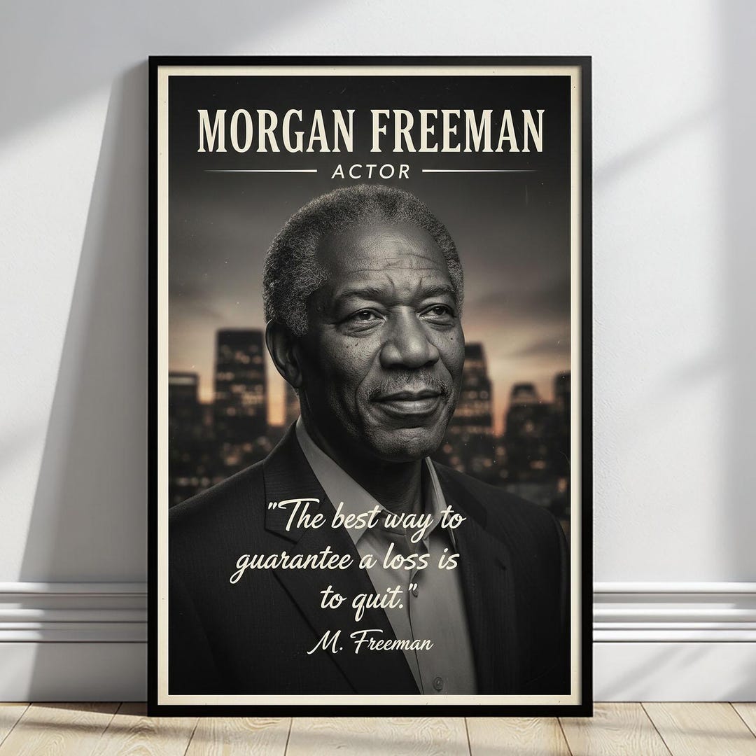 Morgan Freeman Actor Movie Star Poster Wall Art Quote Live for the ...