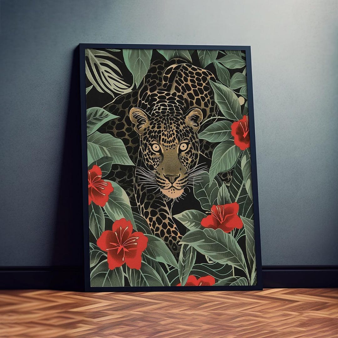 Leopard in the Jungle Art Poster Animal Fine Art Wall Art Funny Sayings ...