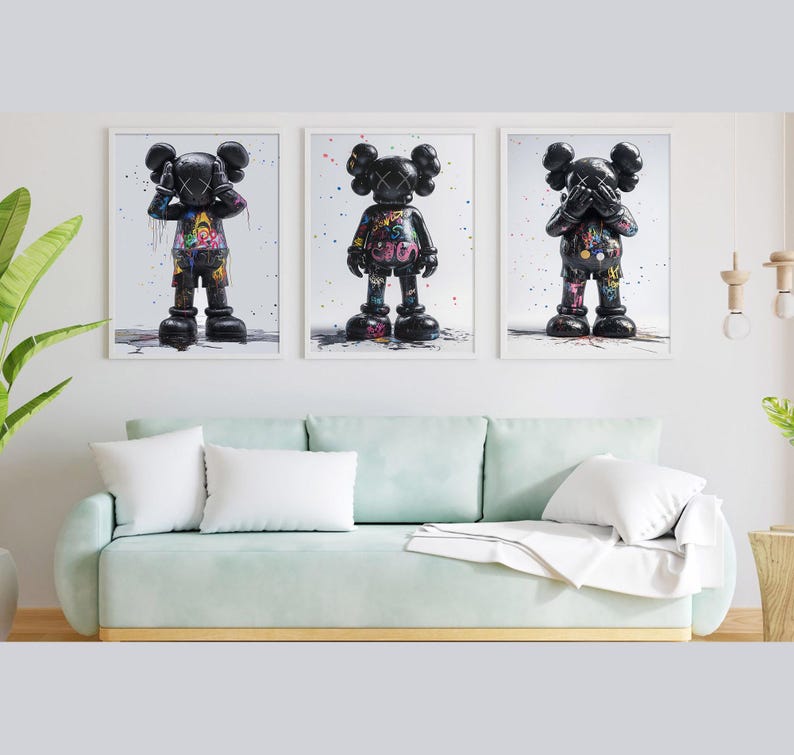 Graffiti Poster Set of 3 Printable KAWSS Graffiti Poster Toys Trend ...