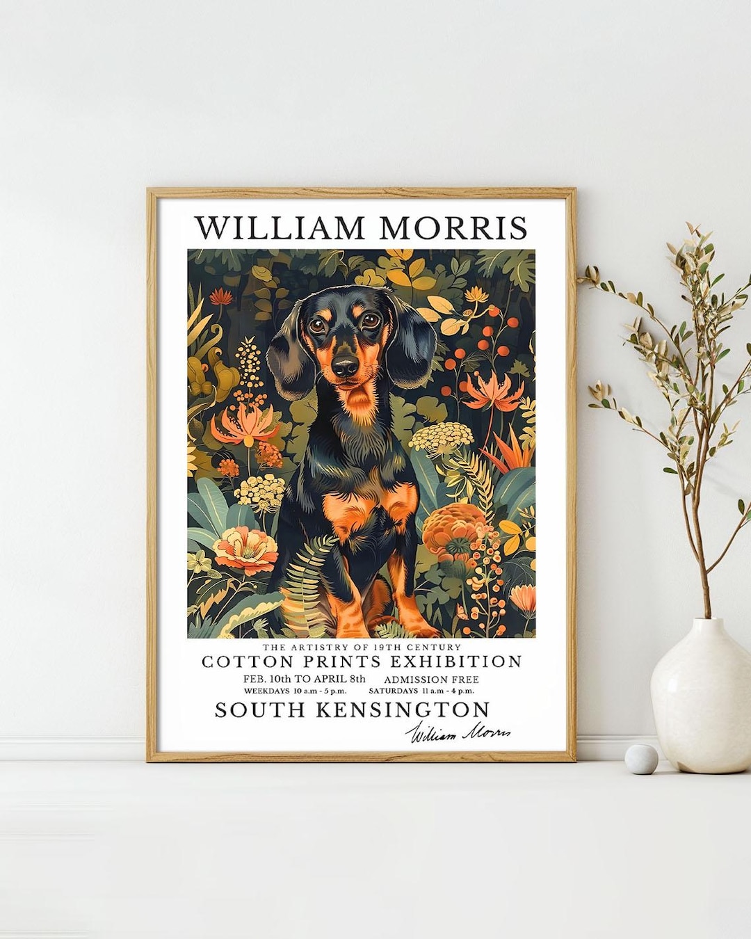William Morris Posters, Dachshund Dog Animal Art Print, Vintage ...