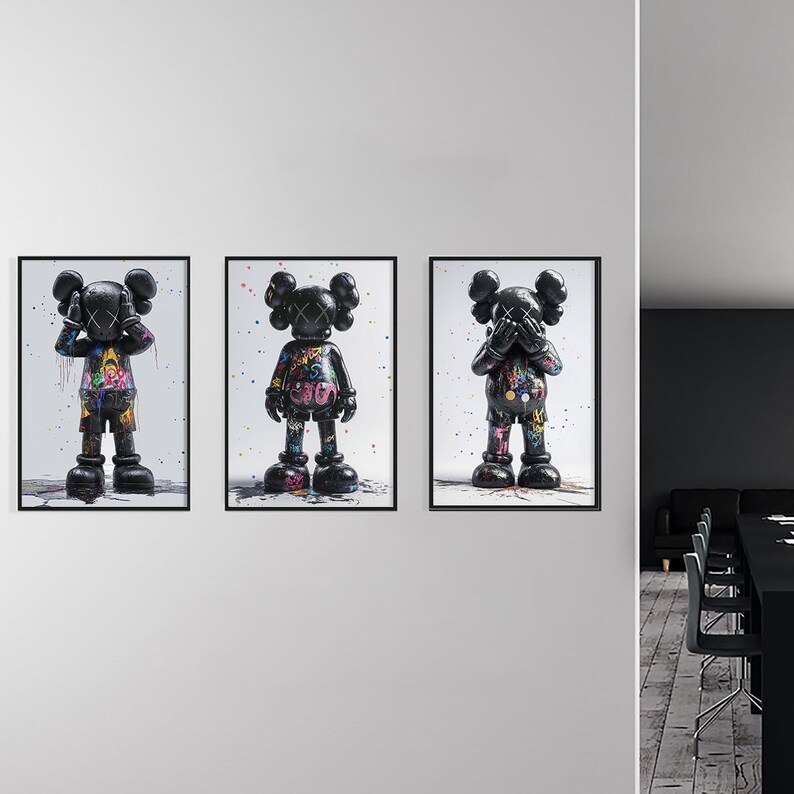 Graffiti Poster Set of 3 Printable KAWSS Graffiti Poster Toys Trend ...