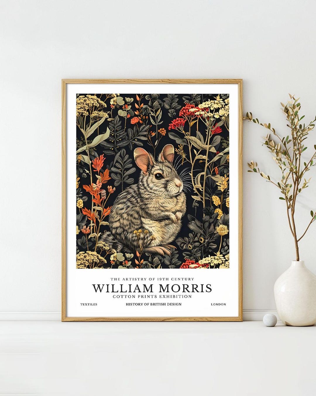 William Morris Posters, Chinchilla Animal Art Print, Vintage Exhibition ...