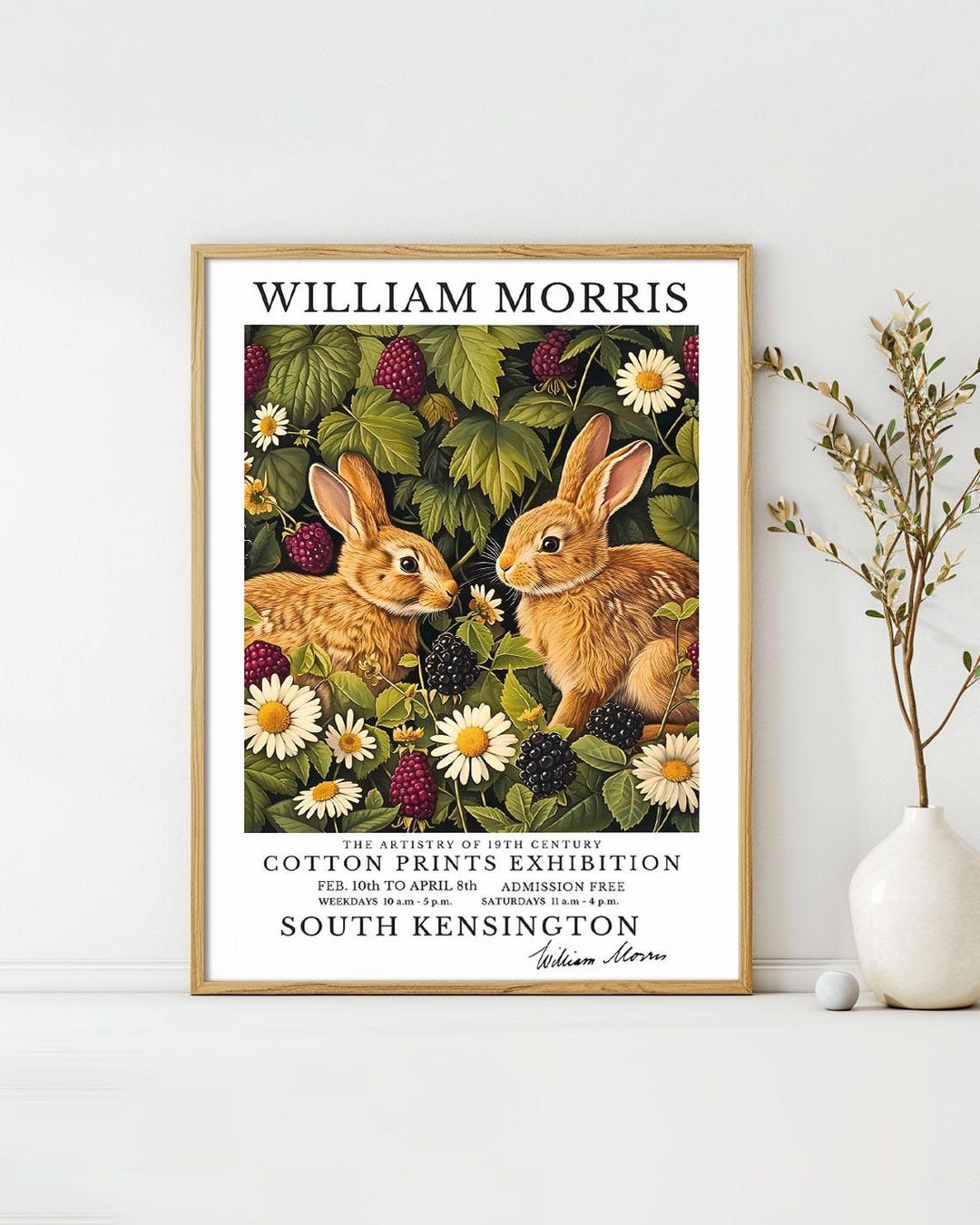 William Morris Posters, Two Rabbits Animal Art Print, Vintage ...