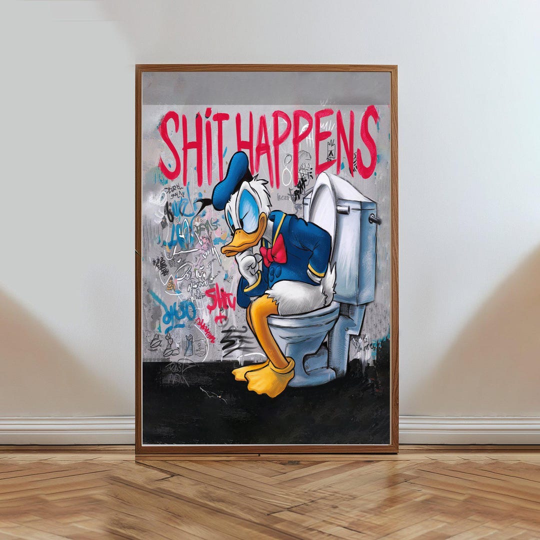 Urban Art Print, Duck Character Graffiti Poster, Edgy Cartoon Wall Art ...