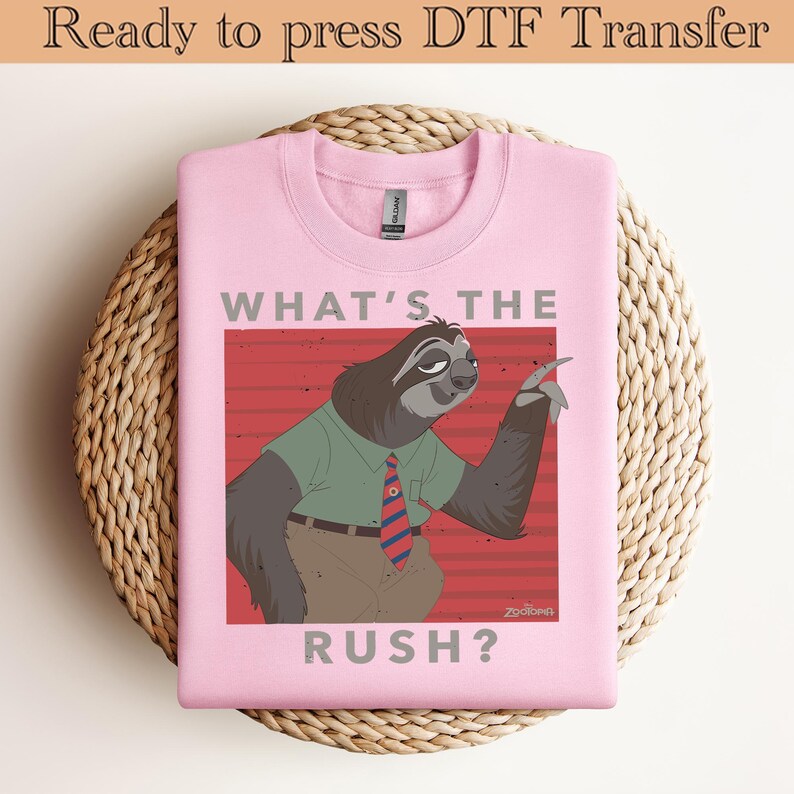 Funny Disney Zootopia Flash What's the Rush DTF Transfer,disney ...