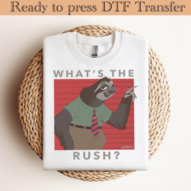 Funny Disney Zootopia Flash What's the Rush DTF Transfer,disney ...
