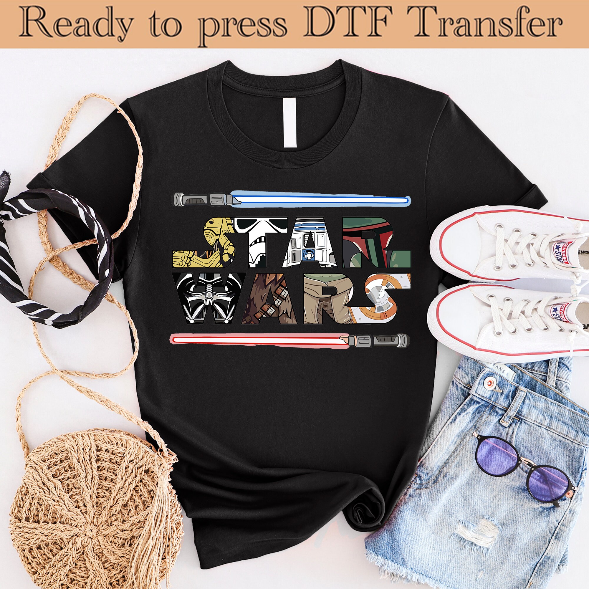 Star Wars DTF Transfers, Disney Heat Transfer, Hot Peel Ready to Press ...