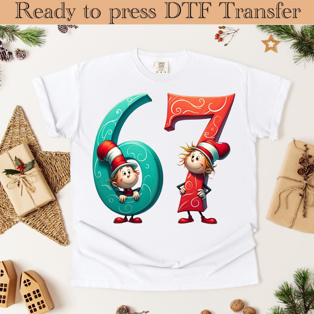 Dr Seuss Christmas 67, Holiday Number Art, Whoville Xmas DTF Transfer ...
