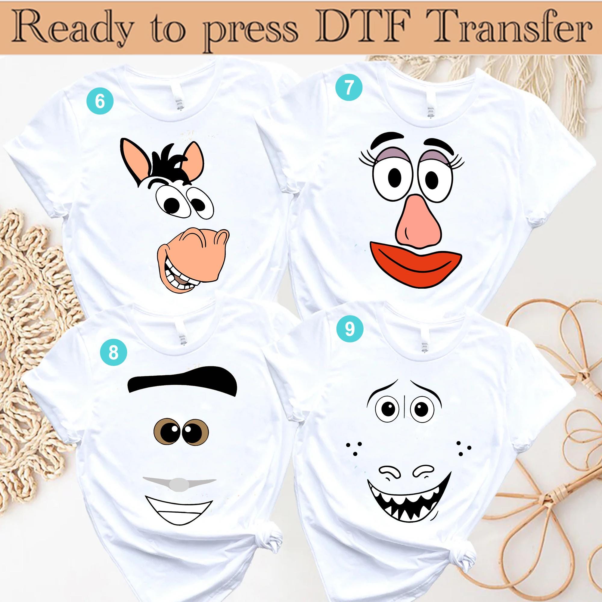 Toy Story Characters Face DTF Transfer, Toy Story Face Dtf,toy Story ...